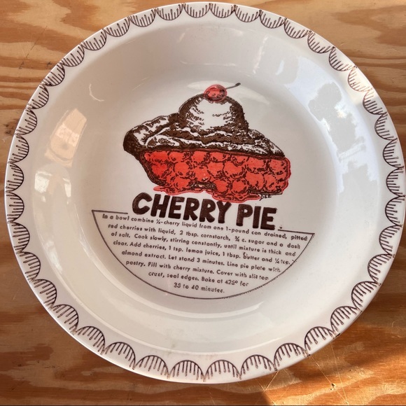 Kitchen | Vintage Cherry Pie Plate Ceramic Dish 197s | Poshmark